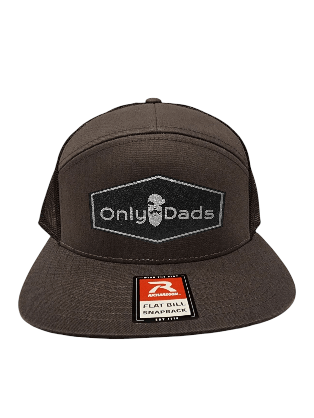 only dads - 7 panel trucker hat with hexagon patch - dad hats